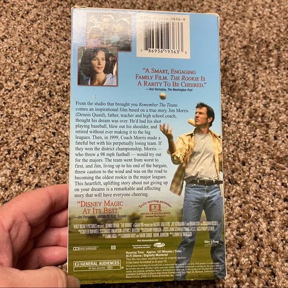 Media | Disney Vhs The Rookie Dennis Quaid Baseball Movie 204 | Poshmark